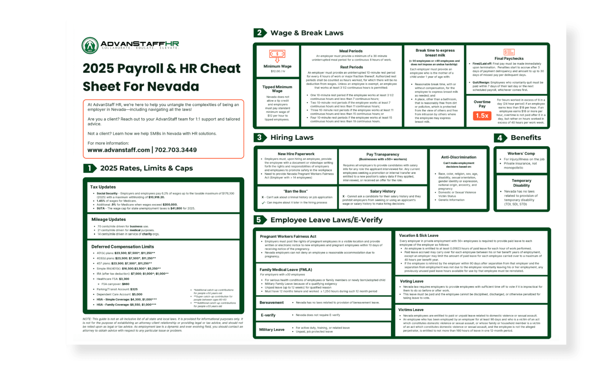 2025 Nevada Payroll & Labor Laws | AdvanStaff HR